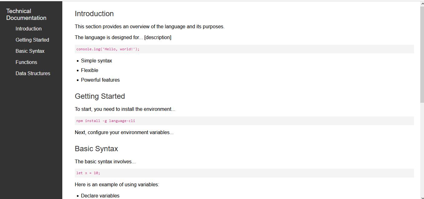 Technical-Documentation-Page | My Portfolio