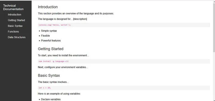 Technical-Documentation-Page | My Portfolio